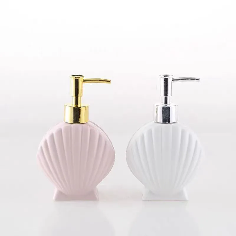Shell Shaped Bulk Hand Soap Dispenser, Ceramic Soap Bottles