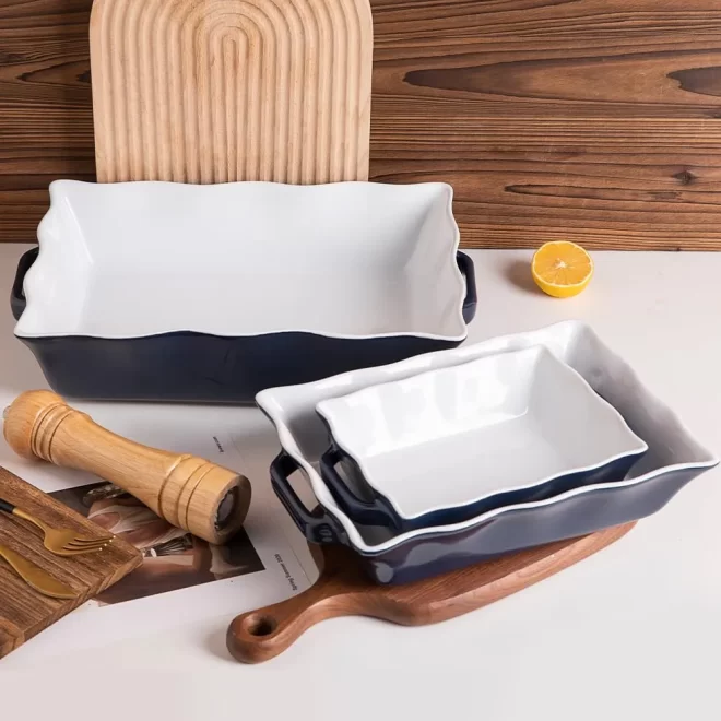 Custom Rectangular Baking Pan, Wholesale Ceramic Bakeware