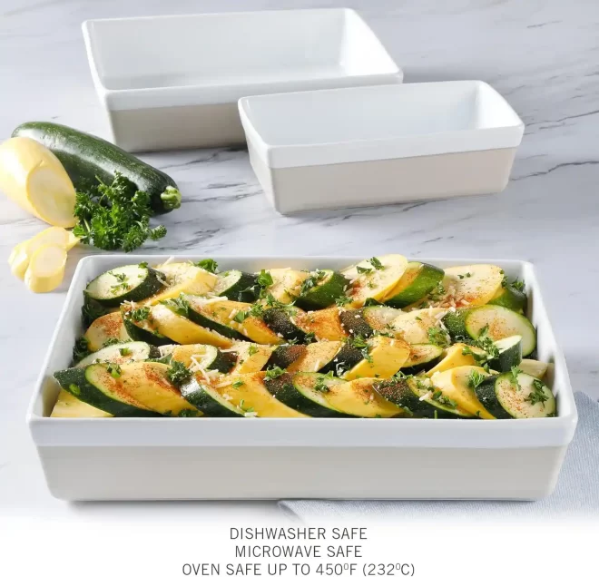 Two-Tone Custom Ceramic Baking Pans, Oven-Safe Dish Bulk