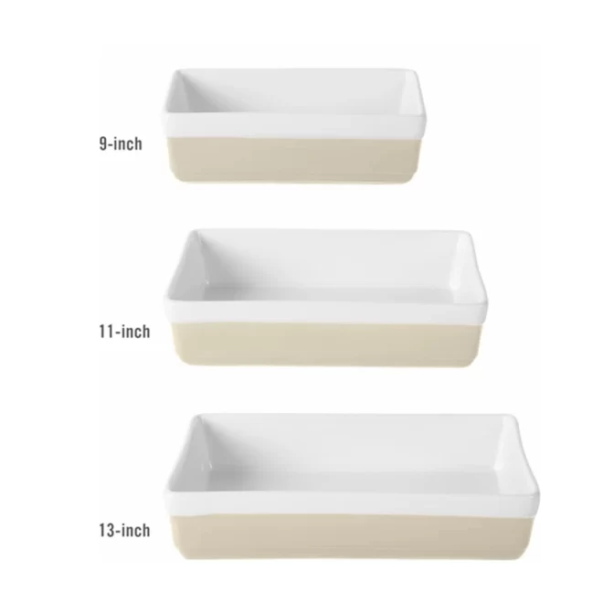 Two-Tone Custom Ceramic Baking Pans, Oven-Safe Dish Bulk