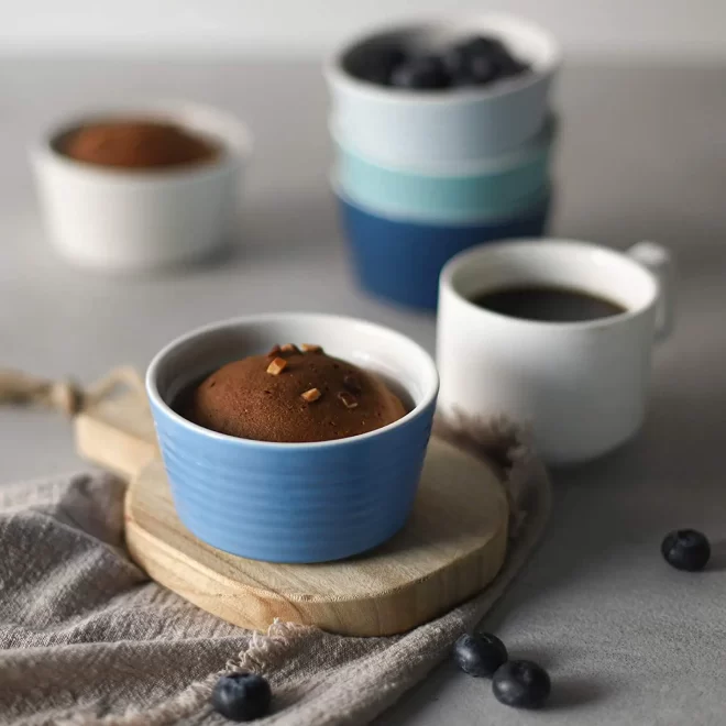 Custom Ramekin with Various Colors, Bulk Ceramic Souffle Pan